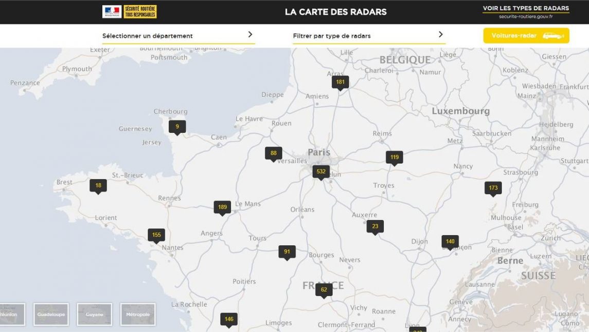 Radars : l'Etat met en ligne la carte officielle des radars fixes - Les ...