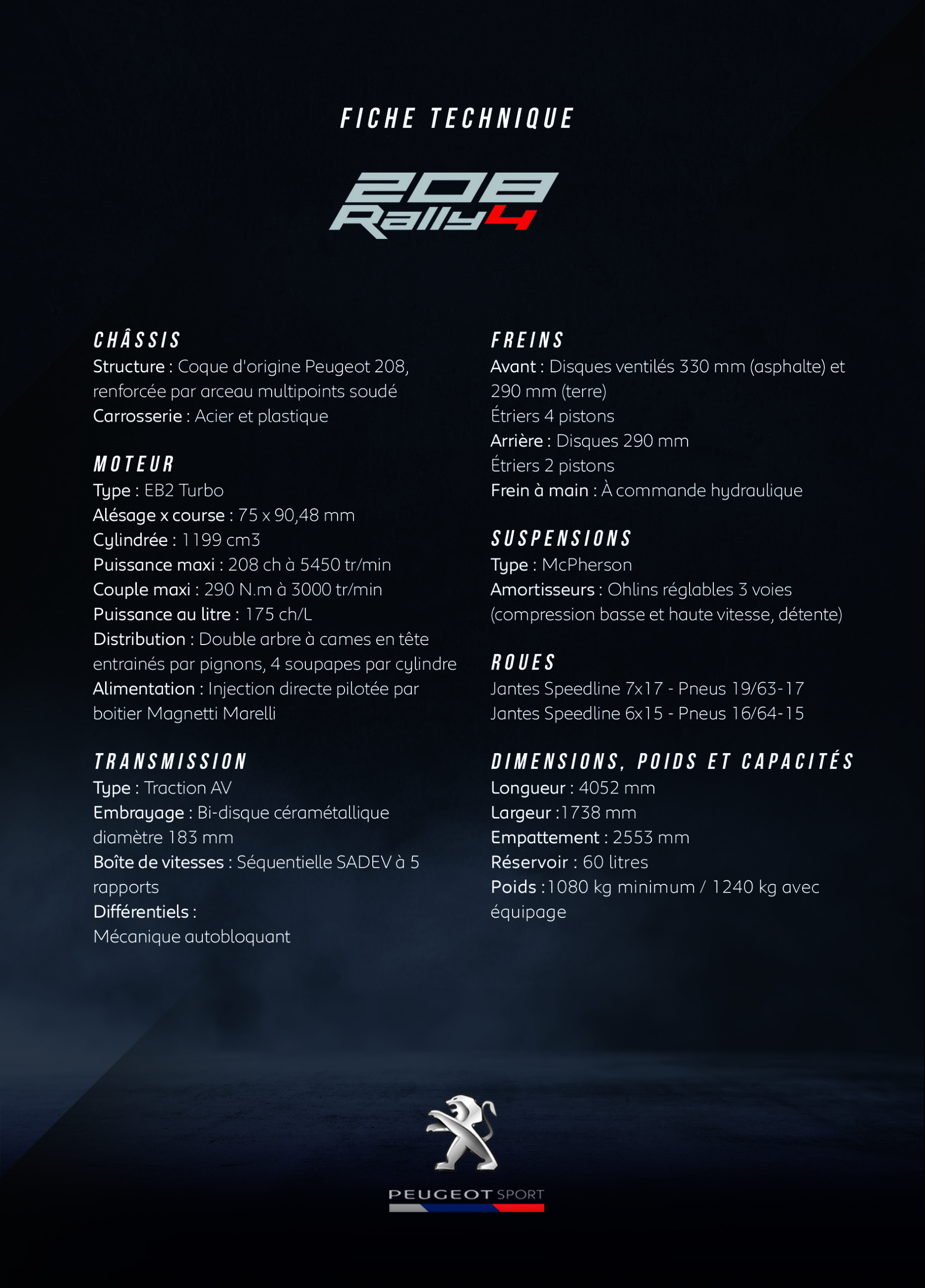 Peugeot 208 Rally 4 : sur les pistes en 2020 - Les Voitures