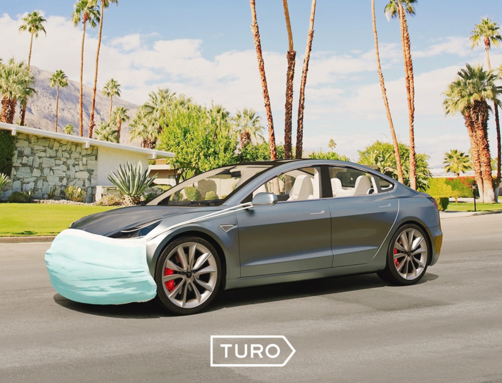 Tesla Model 3 : Turo lui met un masque de protection - Les Voitures