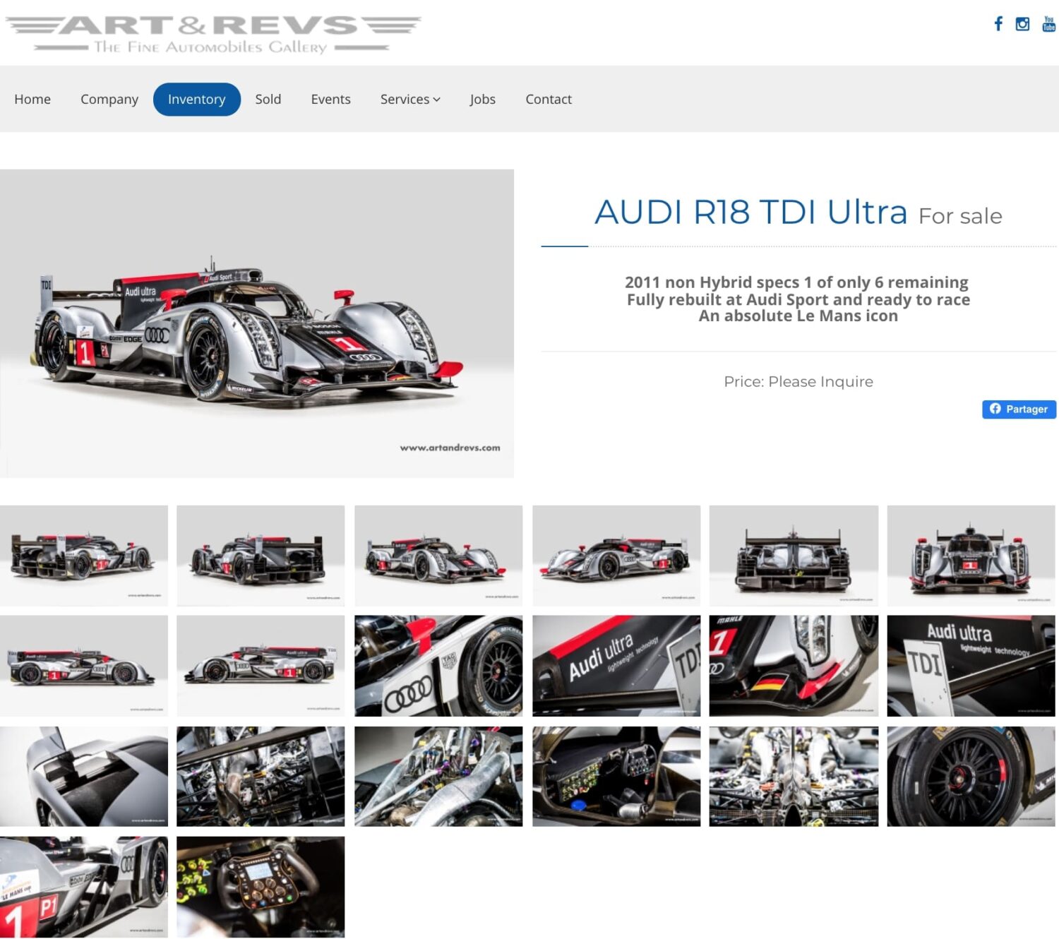 Audi R18 TDI Ultra : un prototype légendaire à vendre - Les Voitures