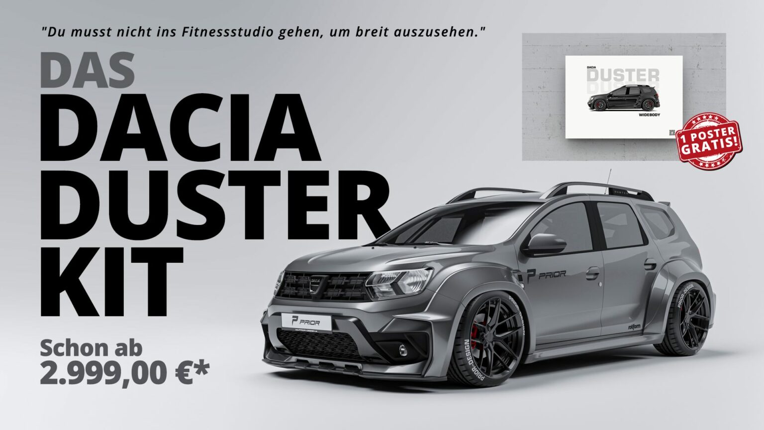 Dacia Duster : un kit carrosserie Prior Design pour 2 999 € - Les Voitures