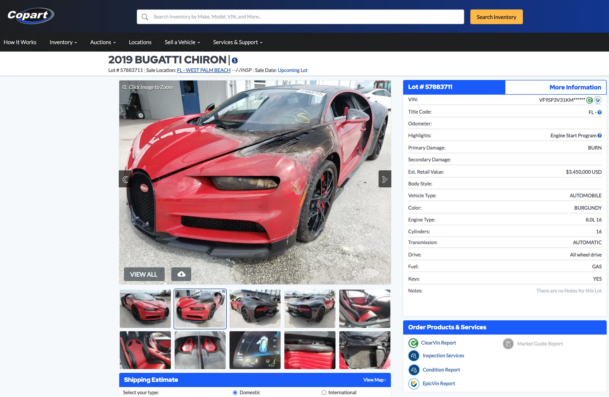 Bugatti Chiron : un exemplaire calciné à saisir - Les Voitures