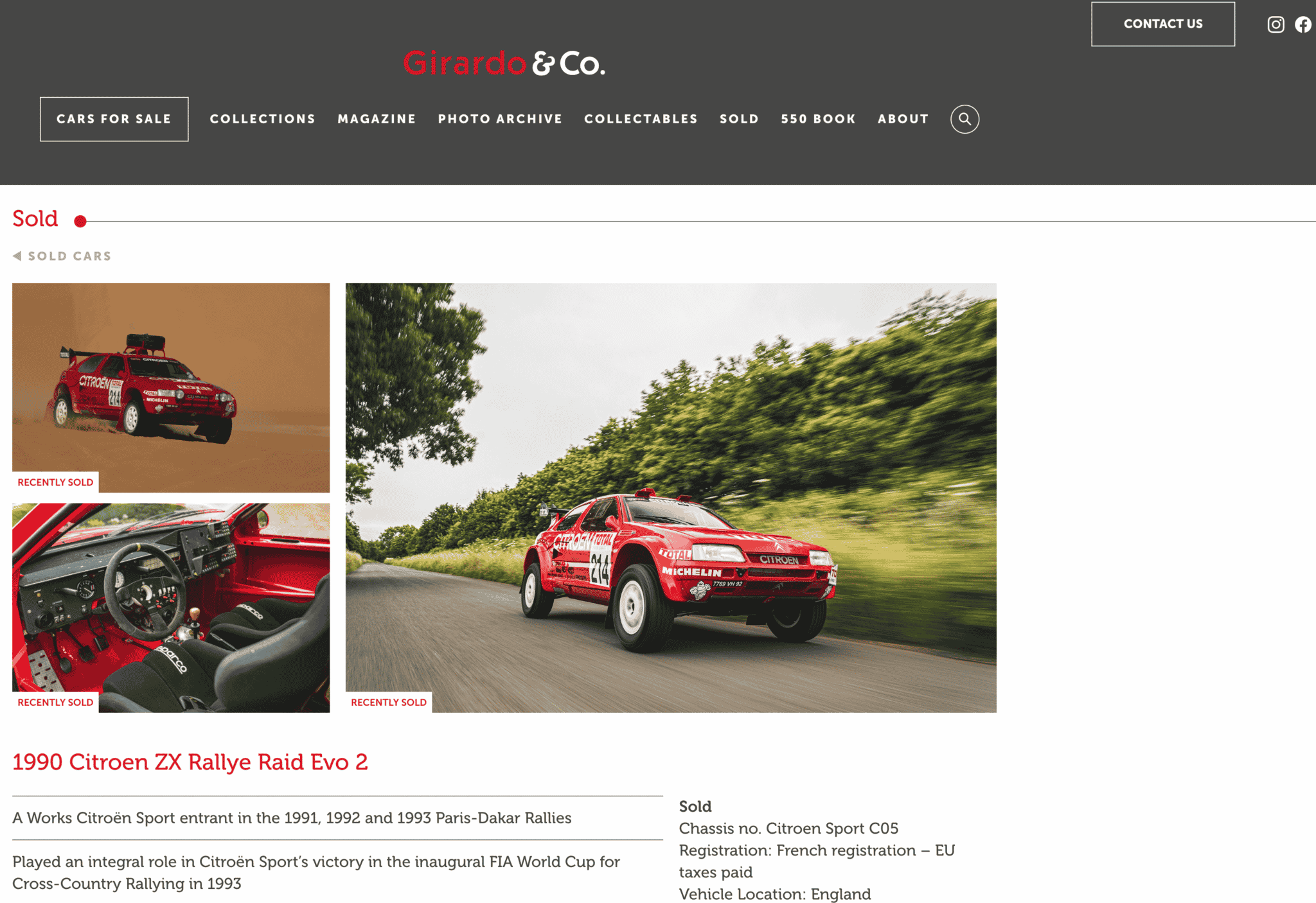 Citroën Zx Rallye Raid Evo 2 Un Exemplaire Vendu Outre Manche Les