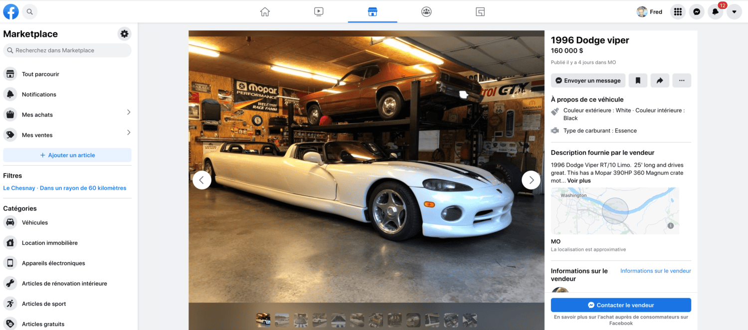 Dodge Viper : une incroyable version limousine à vendre - Les Voitures