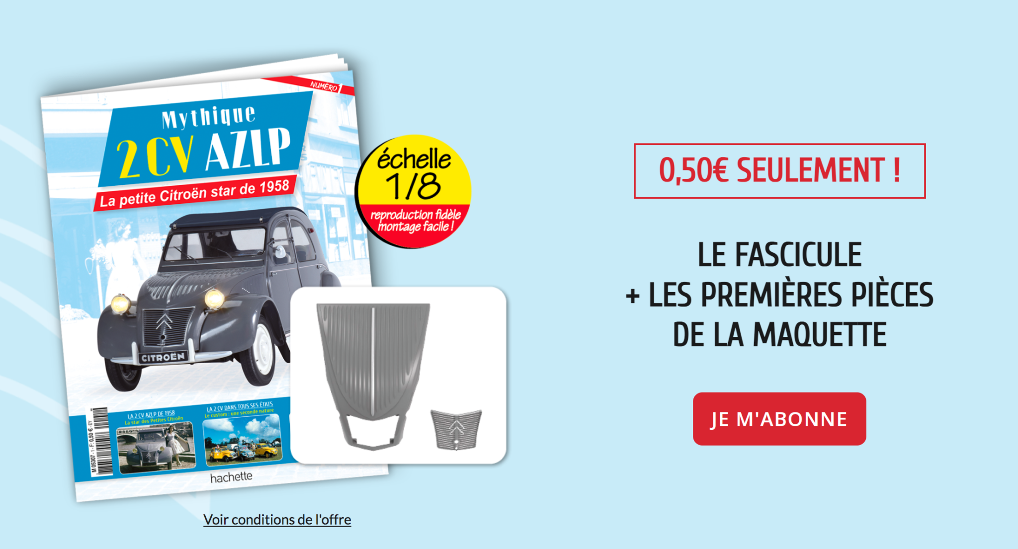 Citroën 2CV AZLP : en maquette 1/8 chez Hachette Collection - Les Voitures