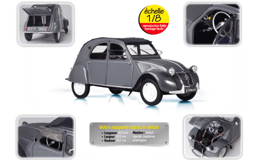 Citroën 2CV AZLP : en maquette 1/8 chez Hachette Collection - Les Voitures