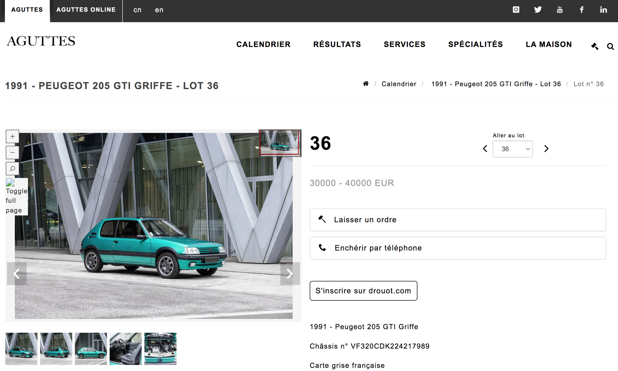 Peugeot 205 GTI Griffe : une youngtimer de rêve à vendre estimée jusqu ...