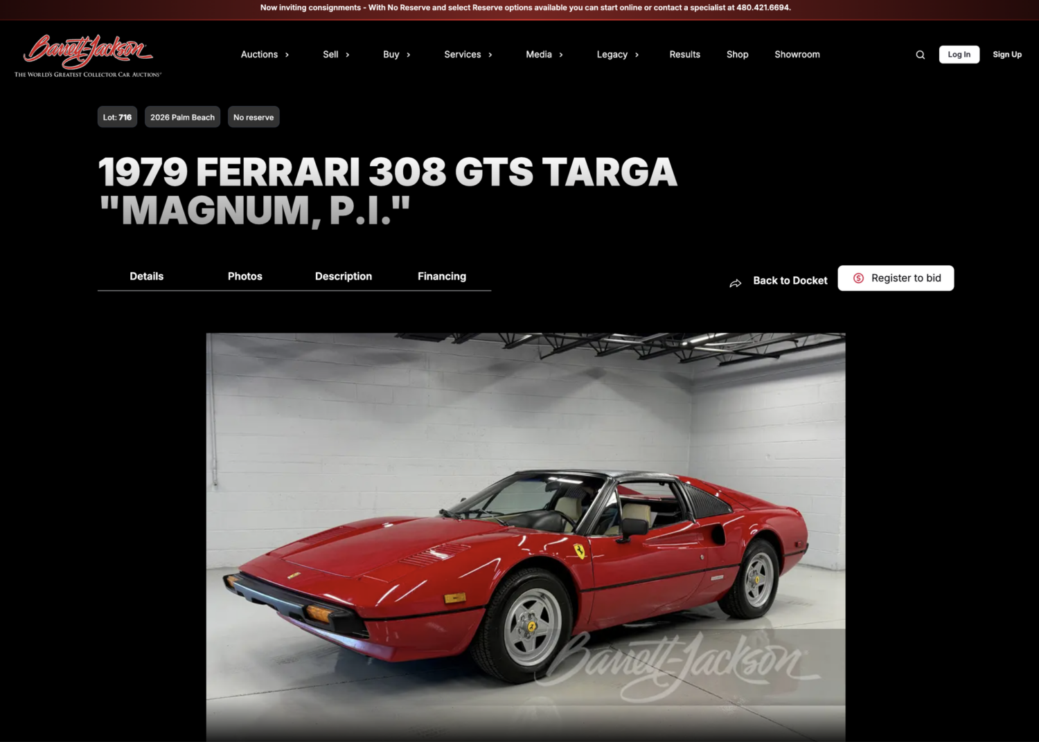 Ferrari 308 GTS : un exemplaire mythique de la série Magnum à vendre ...